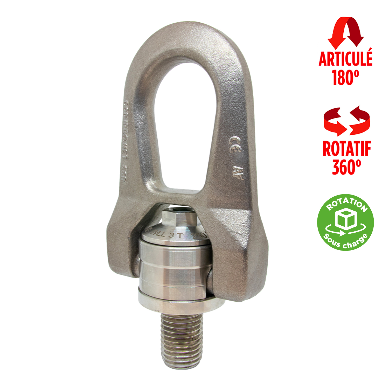 Anneau de levage en inox à double articulation SS.DSR - TLM 77